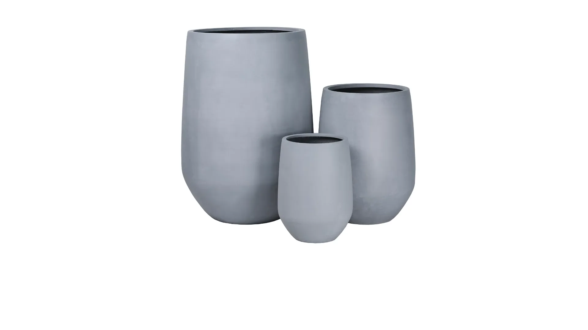 Modern Design Style Indoor Plant Pot Stone Cement Vase Pot Grey Color ...