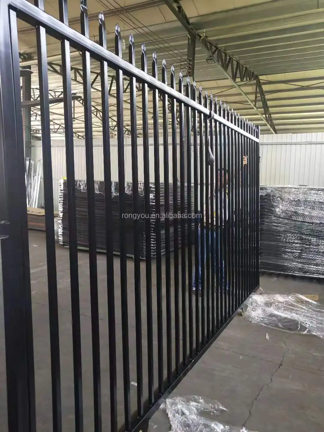 Black 6ft X 8ft Garden Zinc Steel Fence Corten Iron Picket Fence ...