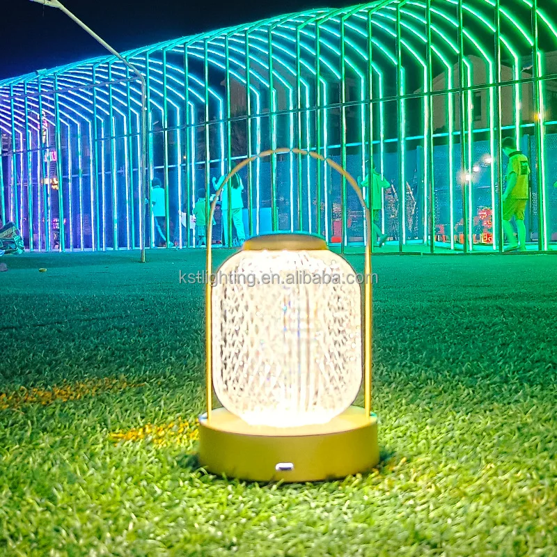 Black New Modern Cordless Crystal Usb Decorative Outdoor Indoor Beside ...