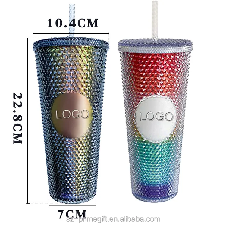 Christmas Gift 22oz Black Acrylic Tumbler Cup Studded Matte Tumblers ...