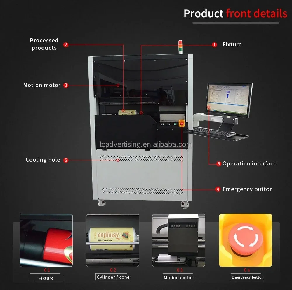 Acetek Mini Inkjet Digital 360 Cylinder Uv Flat Bottle Printer in ...