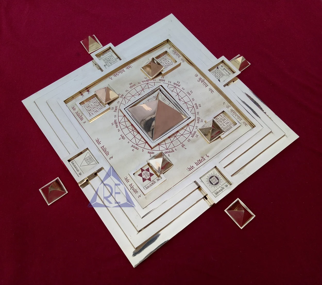Vedic Vastu Purusha Pyramid Yantra - Spiritual Brass Yantra
