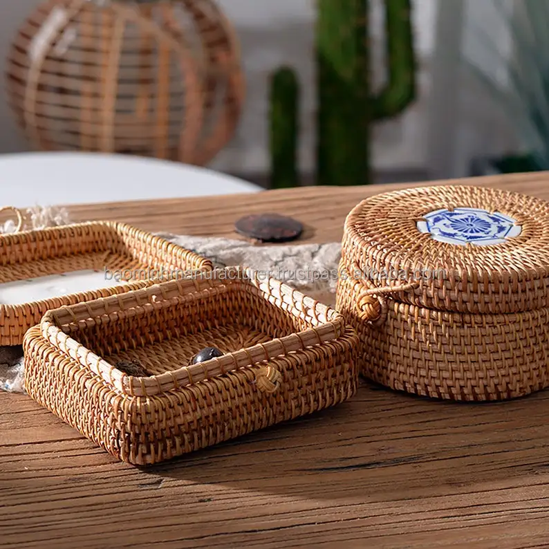 Hand Woven Bamboo Boxes,Small Bamboo Gift Box,Jewellery Box With Lid ...
