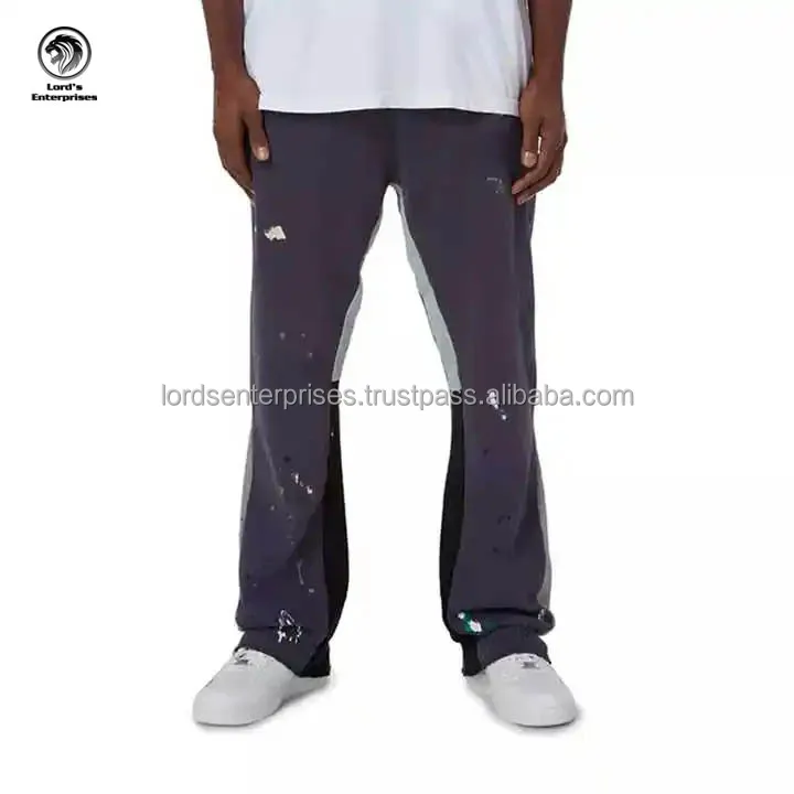 100% Cotton Custom Flared Sweatpants Loose Men Flared Jogger Pant ...