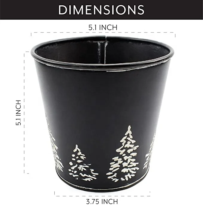 Christmas Tree Buckets Metal Tree-embossed Decorative Centerpiece ...