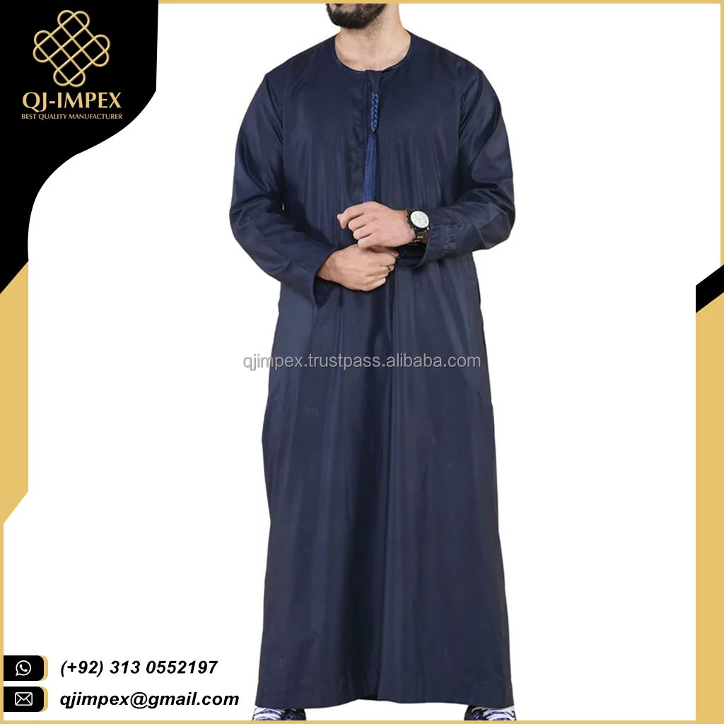 Customized Cotton Islamic Men Thobes Men's Saudi Arabian Design Long ...