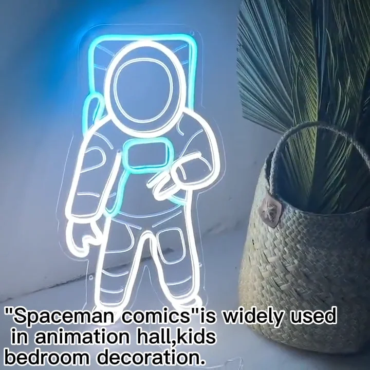 Custom Rocket Astronaut Neon Light Artwork Space Neon Light Bedroom ...