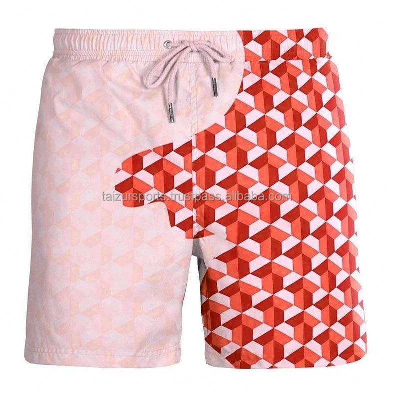 Mens Beach Shorts Color Changing Swim Trunks Shorts Water Sports Surf ...