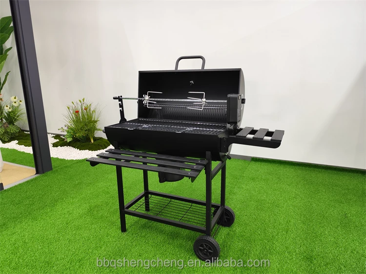 Best Price Black Charcoal Grill with Lid for BBQ & Rotisserie