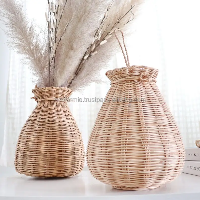 Eco Farmie Rattan Vases - Elegant Natural Decor Solutions