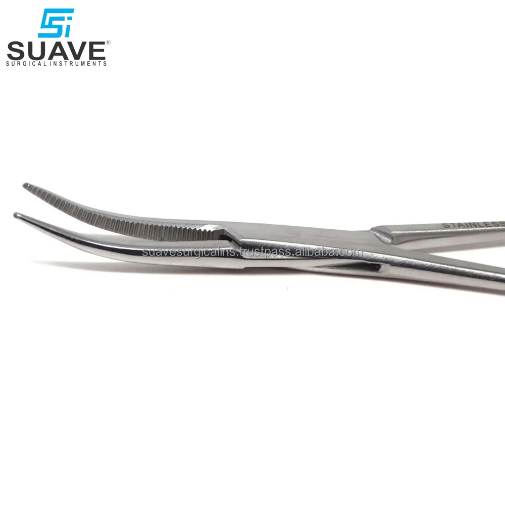 Stainless Steel Mosquito Locking Hemostat Forceps 4.5 Curved Shape Surgical Instruments By Suave ...