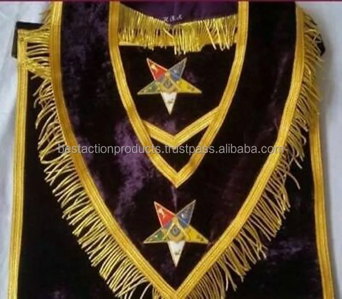 Masonic OES Hand Embroidered Worthy Patron/Matron Apron and Collar Set ...
