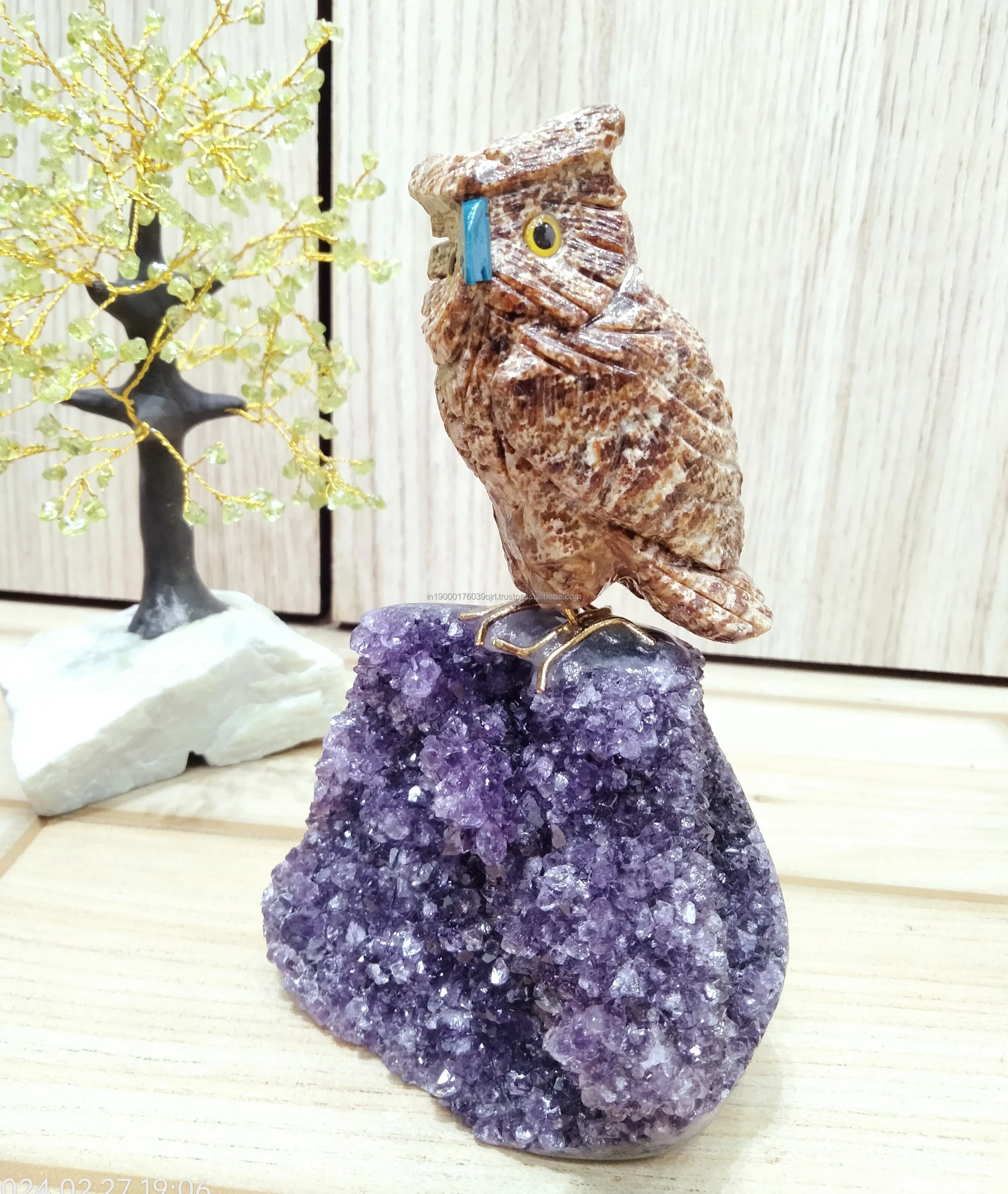 Healing Crystals Agate Angelite Exquisite Carved Cockatiel Bird Mascot ...