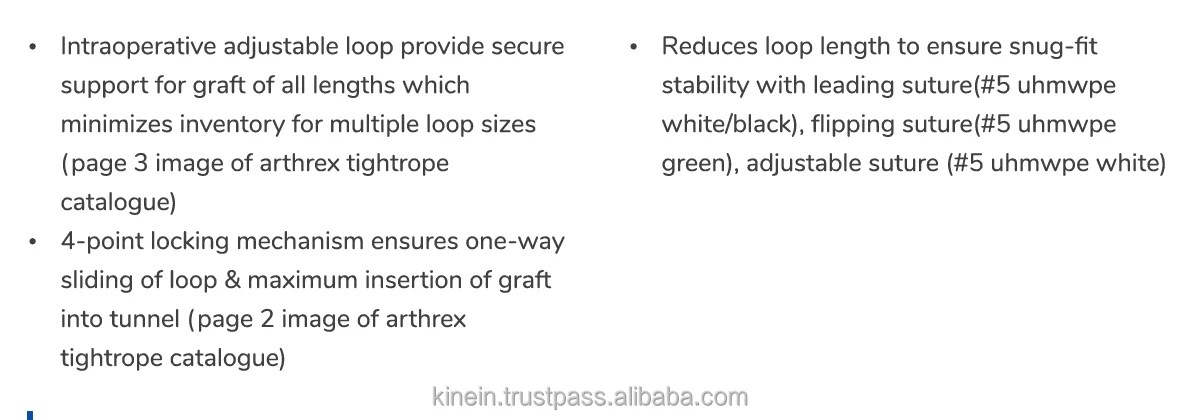 Adjustable Loop Button Knotless Femoral Cortical Fixation Sports ...