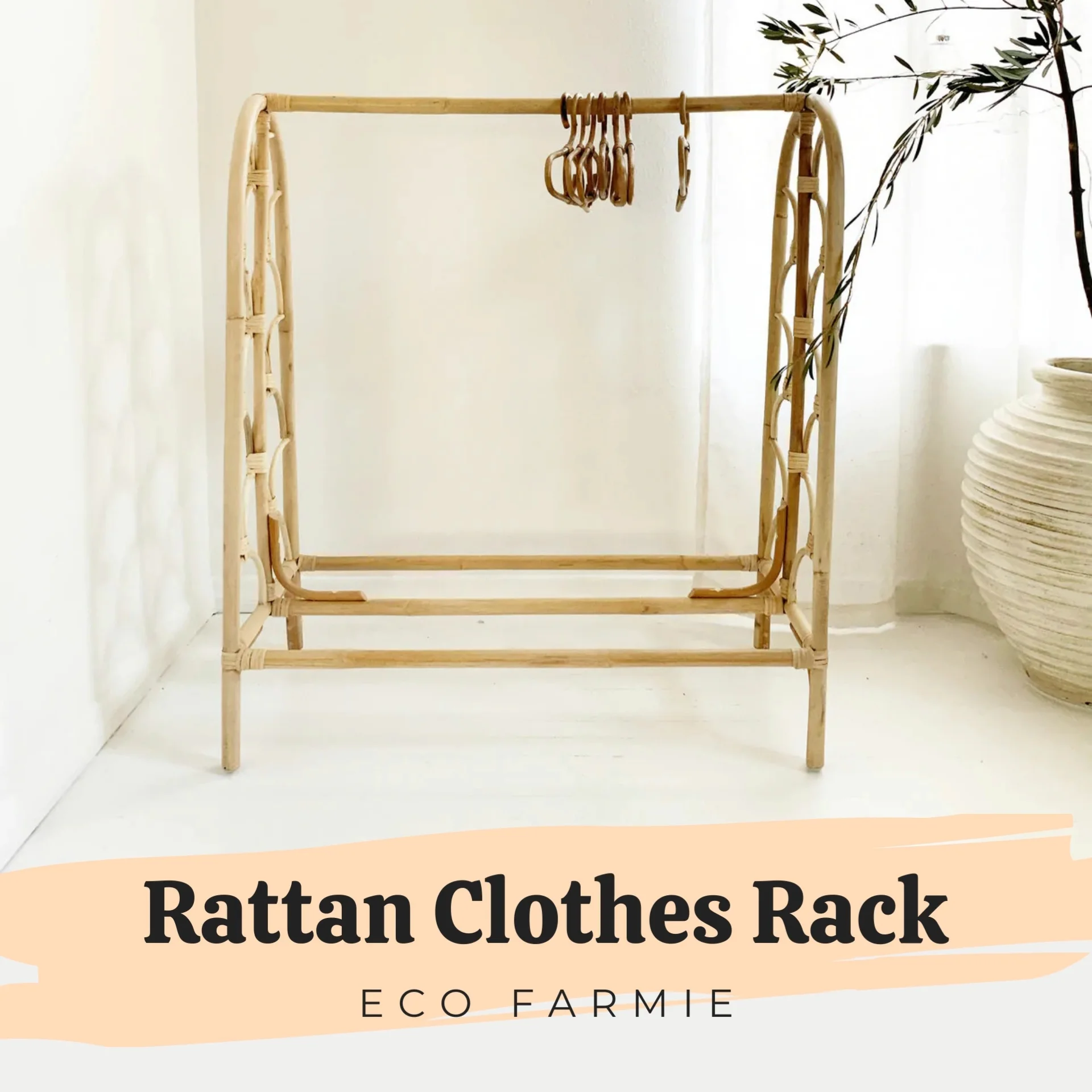 Wholesale Rattan Clothes Hanging Stand Display Rack Handmade Rattan ...