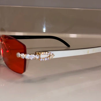 Iced Out Rimless Sunglasses Detroit Style Buffs Bussed Down Hip Hop ...