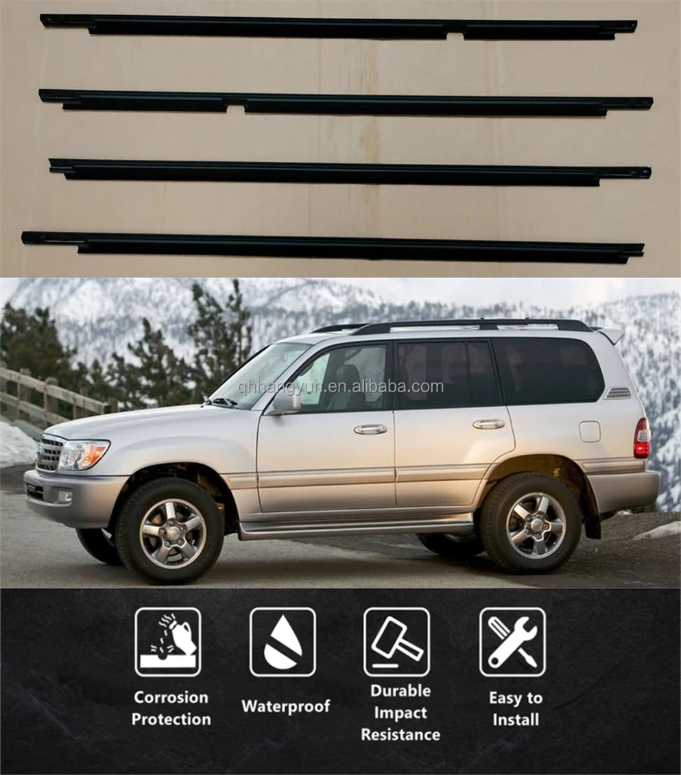 Black Chrome Weatherstrip for Toyota Land Cruiser LC100