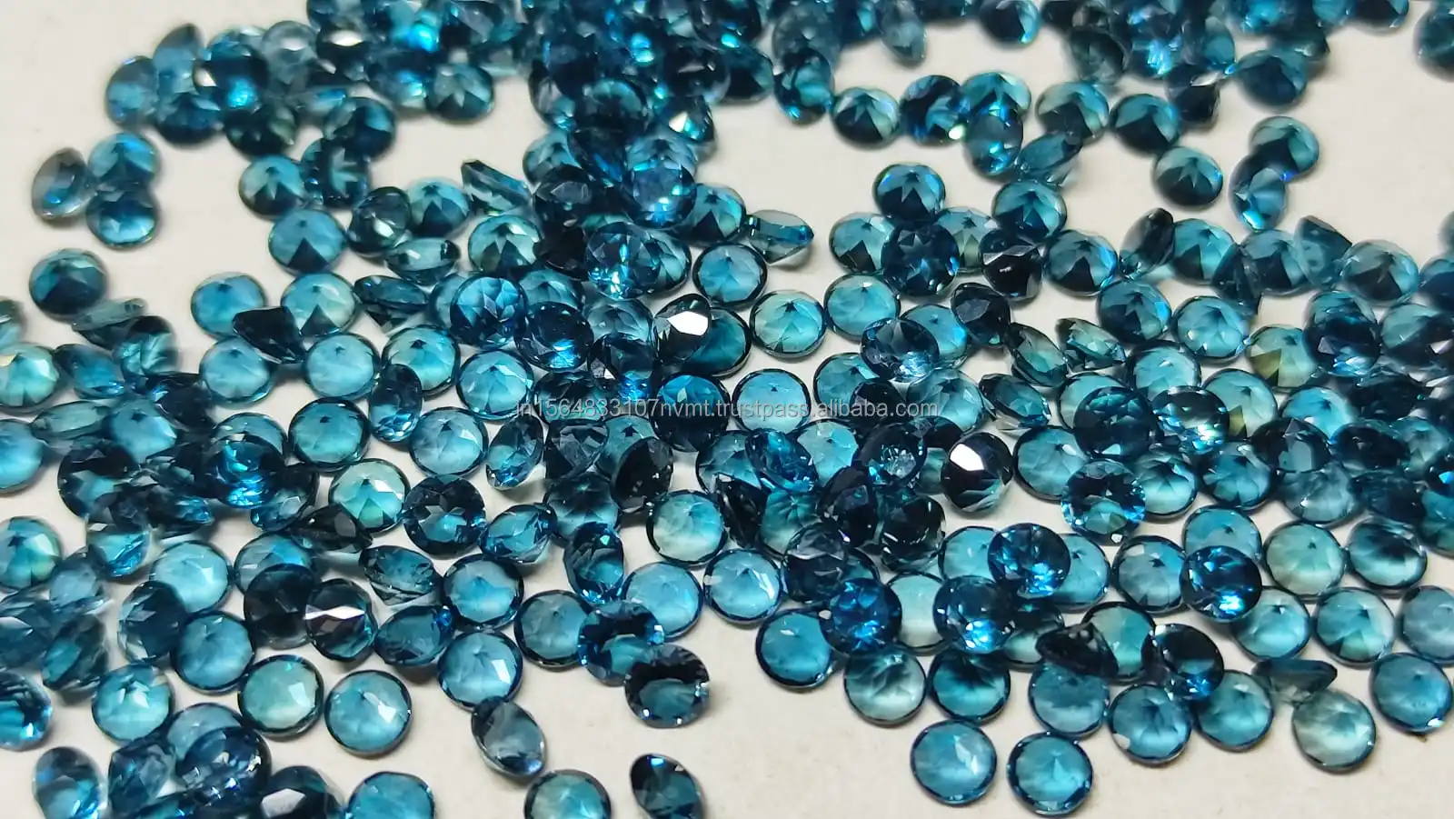 High-Grade 2.5mm London Blue Topaz Faceted Stone Natural Crystal Quartz ...