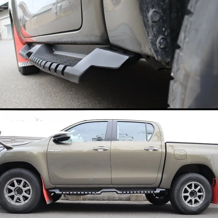 Hilux GUN125 Early Late Side Step Left & Right Set Black New Steel ...
