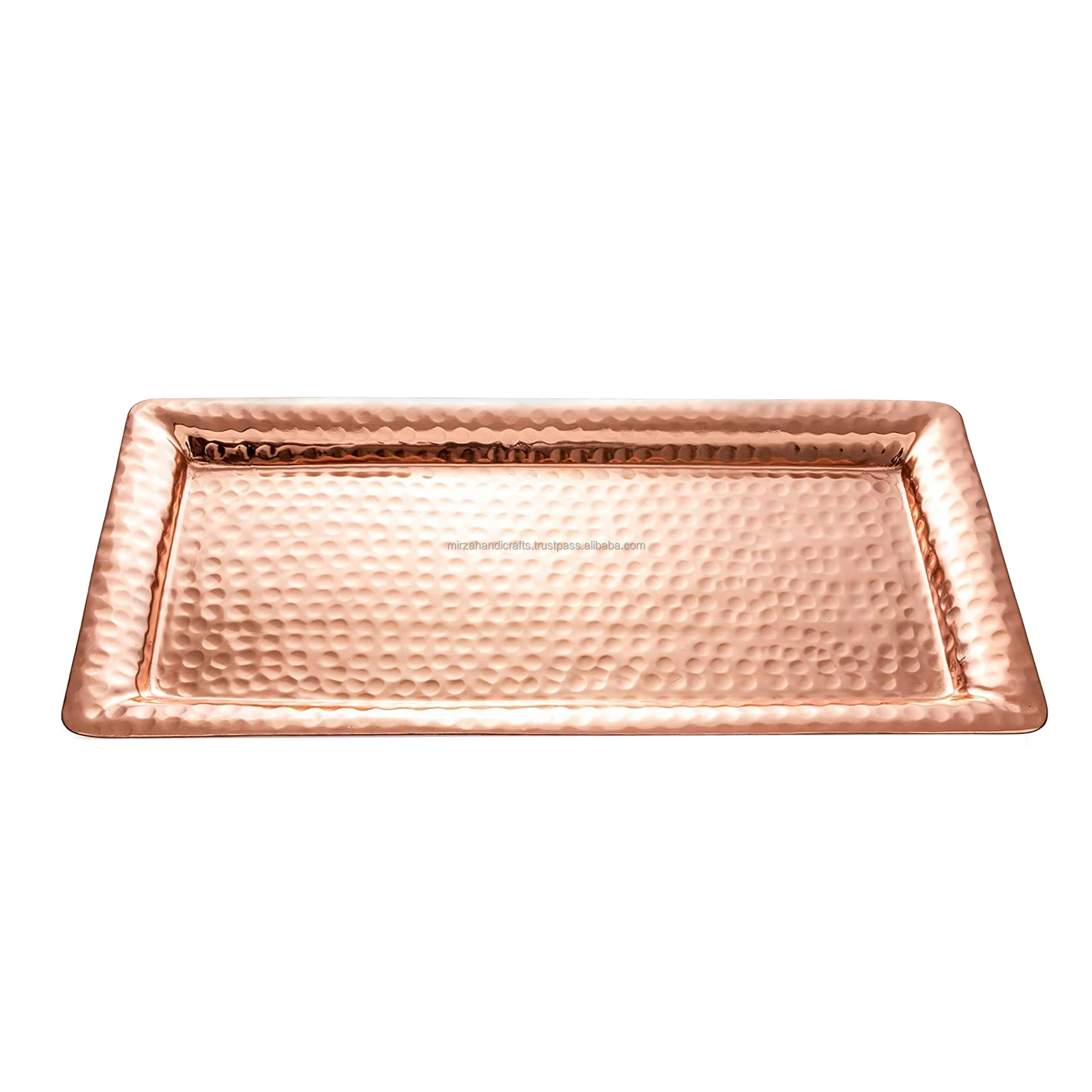 Modern Rectangular Matte Black Metal Serving Tray With Handles Perfect ...