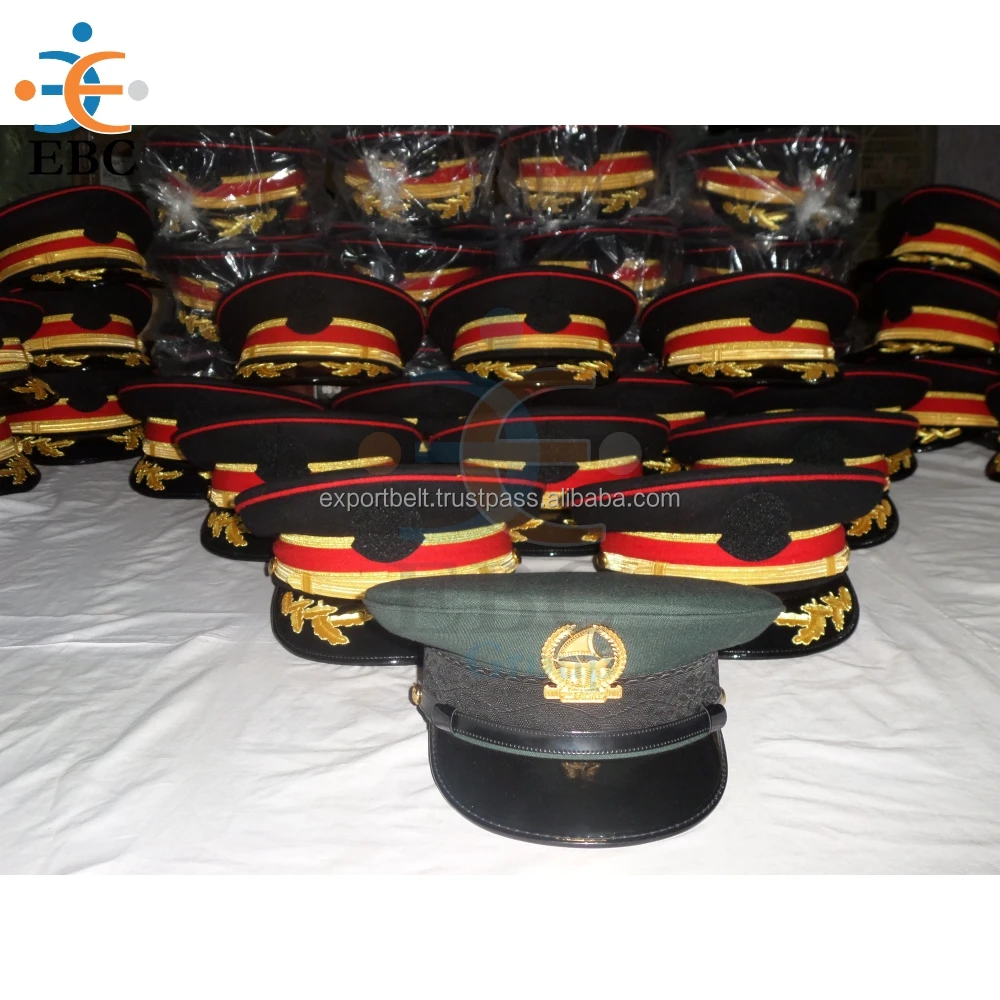 Wholesale Cab Driver Hats - OEM Full Black Uniform Caps