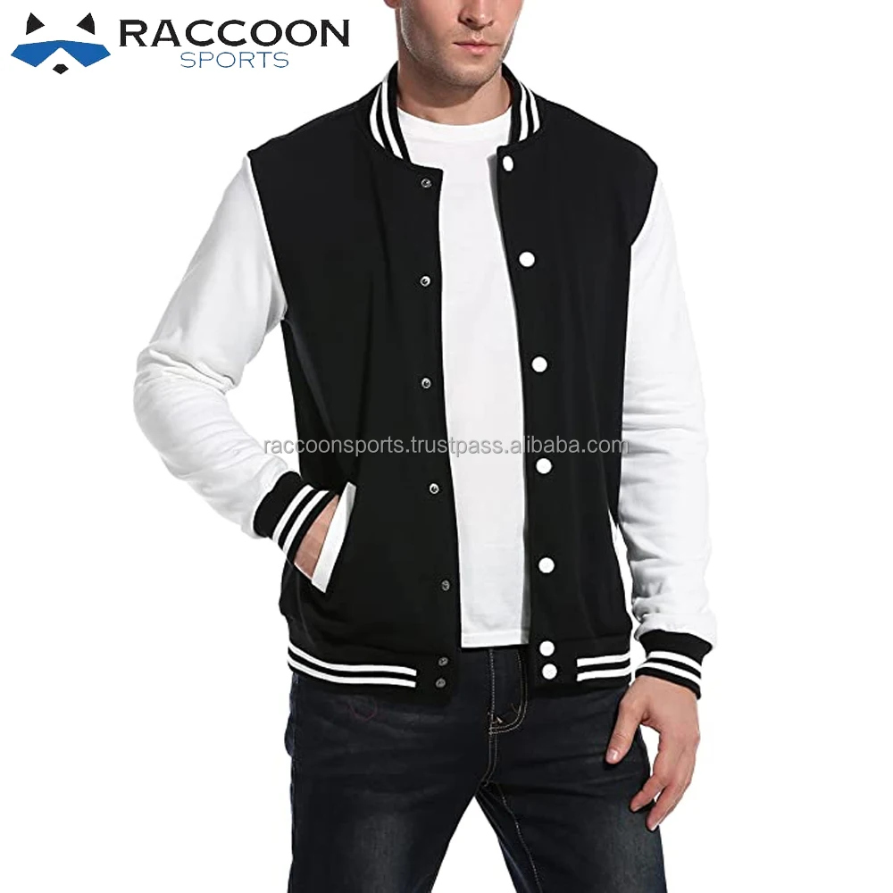 Customized Varsity Jacket Hoodie Solid Black Letterman Hoodie Jacket ...