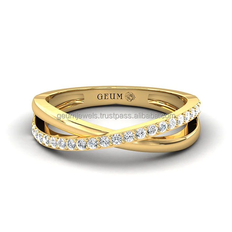 Genuine Gold Rings Elegant New Design Solid Gold Fine Jewelry Rings ...