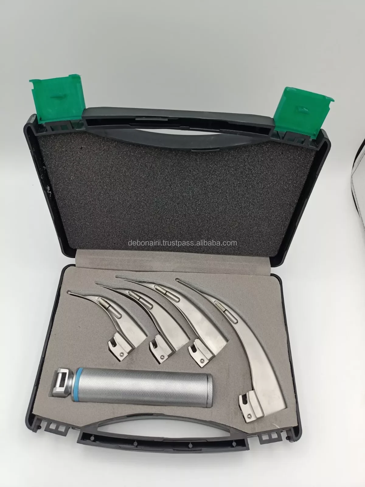 LED Macintosh Laryngoscope with 4 Blades Veterinary Diagnostic Set for ...