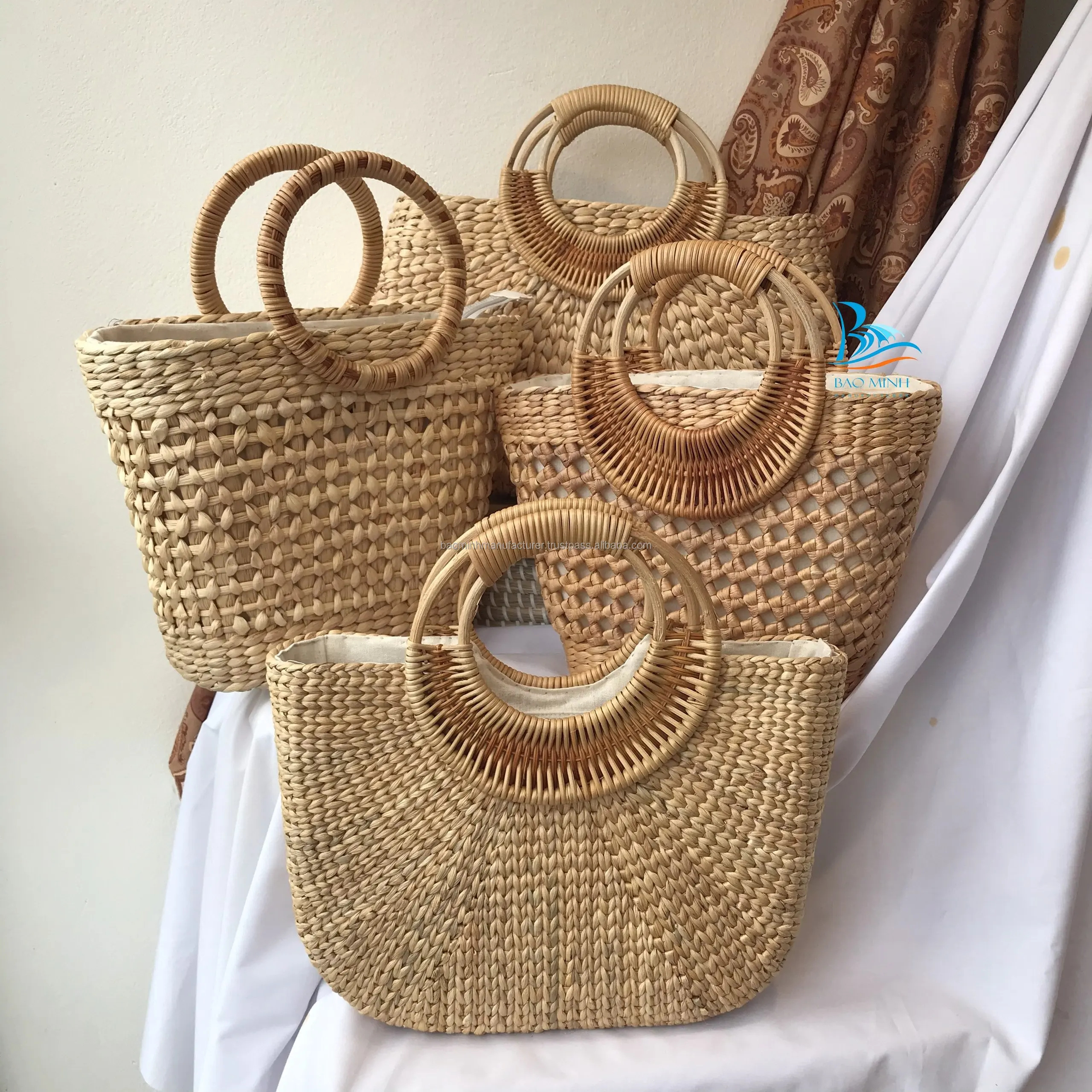 Shop Our Rattan Tote Bag with Leather Strap - Vintage Style