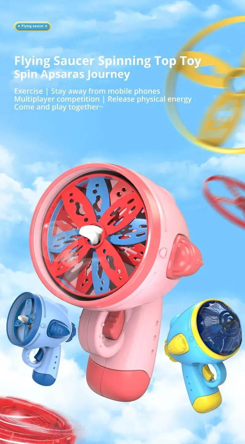 Flying Saucer Gyroscope Outdoor Set Sports Toys Battle Gyro Luminous ...