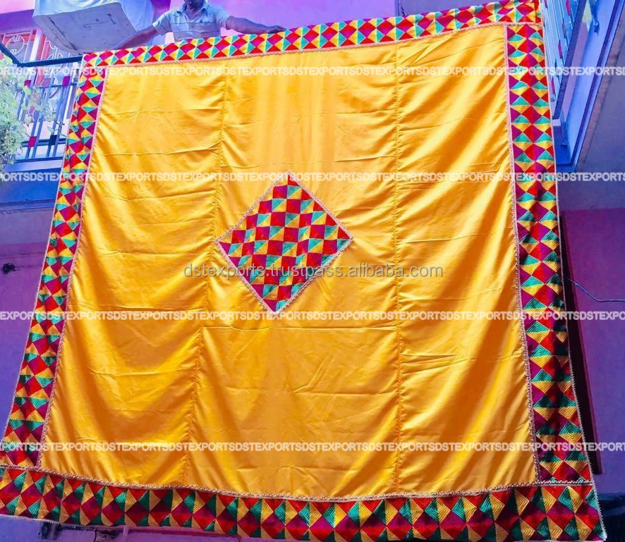 Punjabi Wedding Ceremony Backdrop Colorful Drape Multicolor Backdrop ...