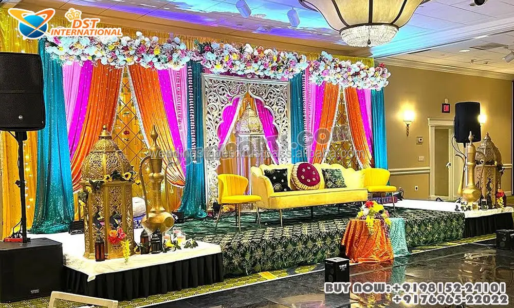 Best Muslim Wedding Nikah Stage Decoration Colorful Muslim Walima Stage ...
