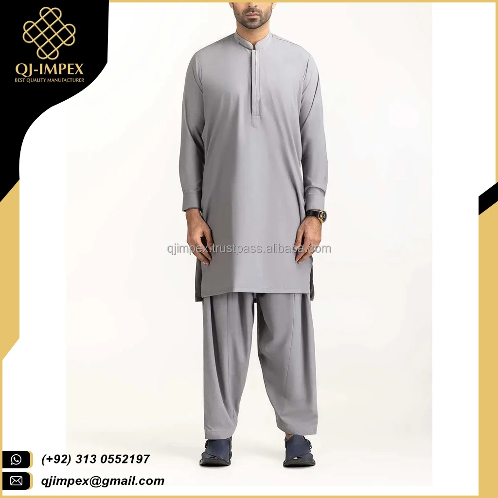 Cotton Kurta Shalwar Kameez Sets Summer Winter Muslim Clothing Men ...