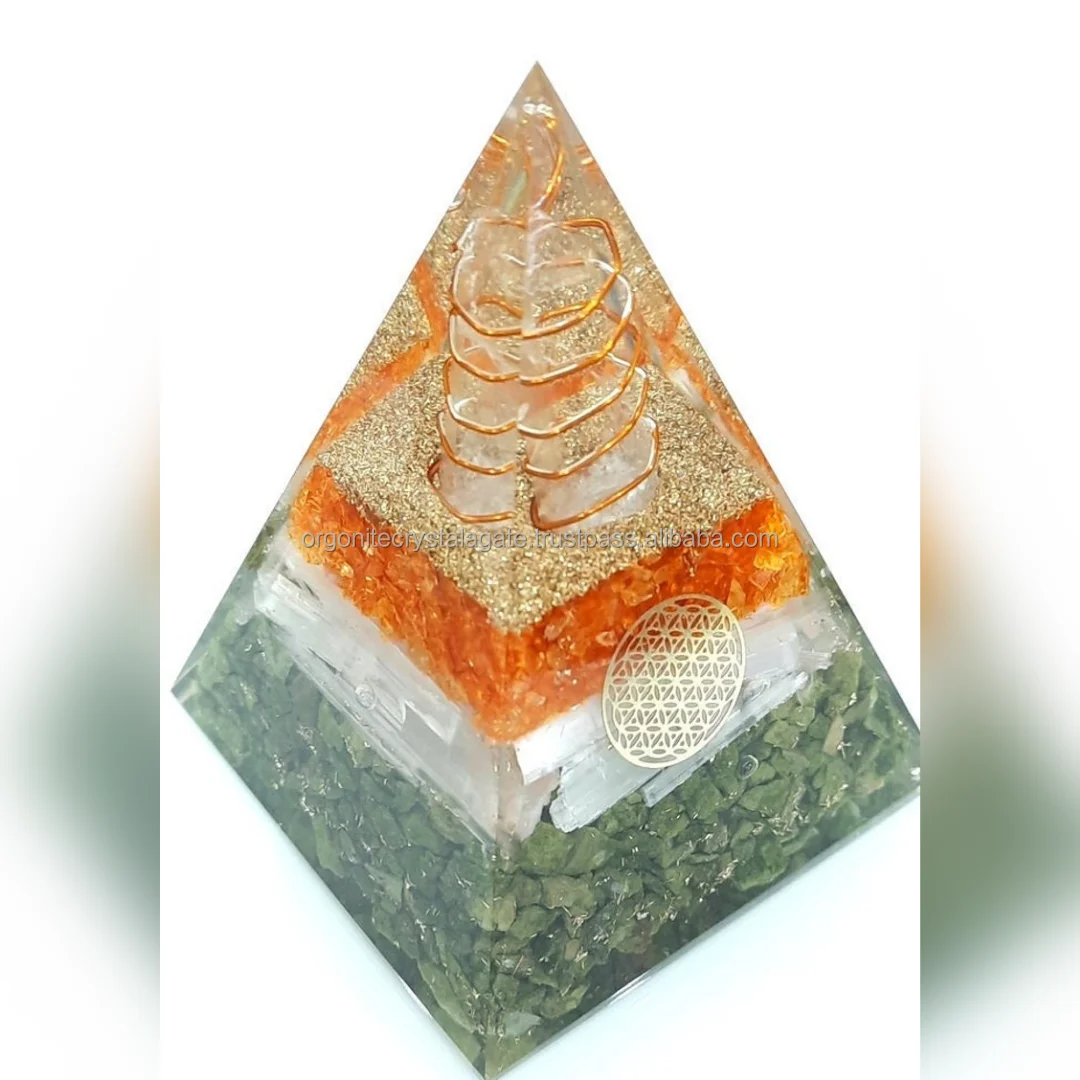 Natural India Flag Orgone Pyramid Positive Energy Generator Orgonite ...
