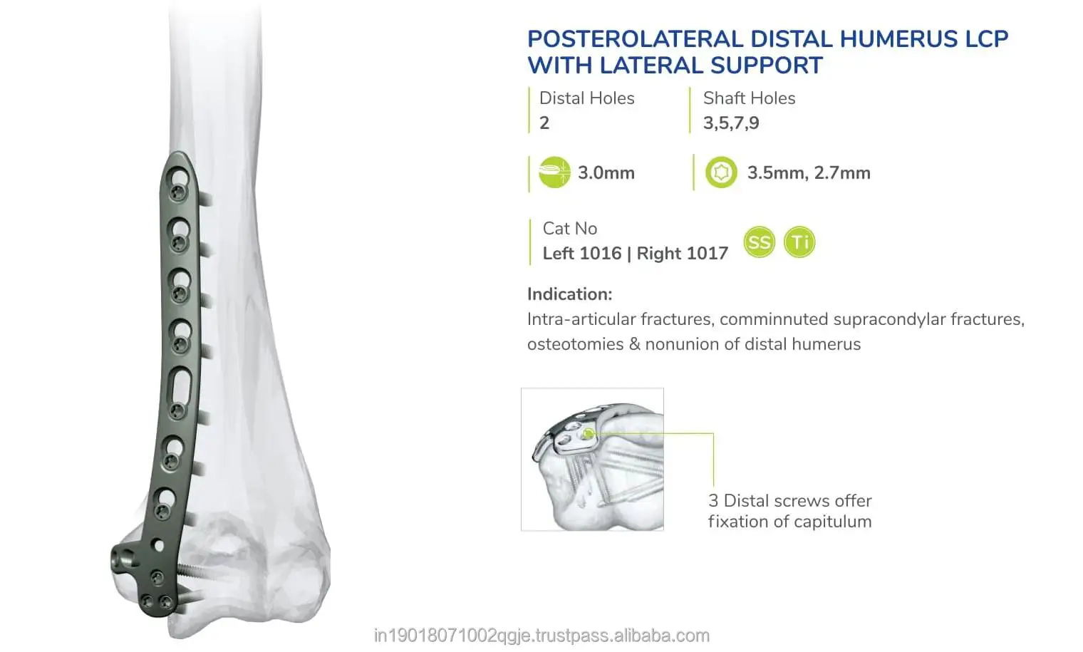 Posterolateral Distal Humerus Locking Compression Plate With Lateral ...