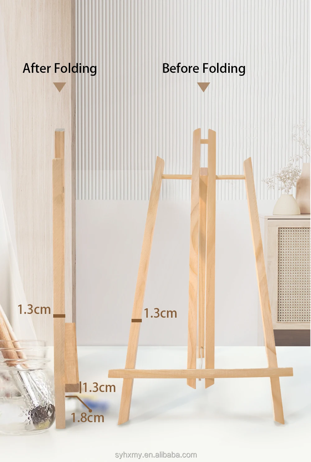 Wooden 40cm Children's Desktop Oil Painting Easel Art Display Stand For ...