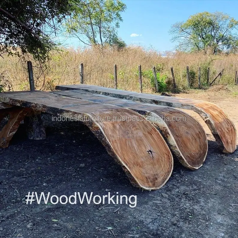 Suar Wood Dining Table - Live Edge Design for Modern Homes