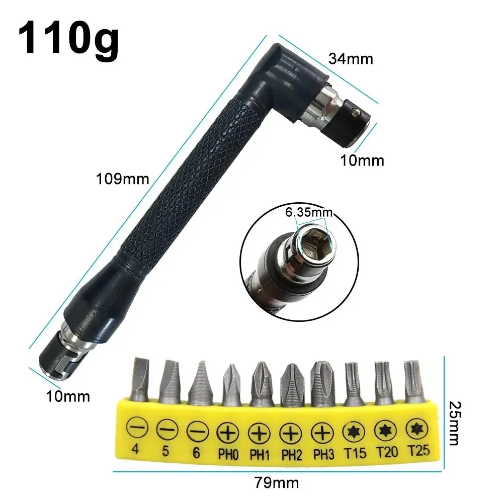 L-shaped 1/4 Hexagonal Screwdriver Bit 90 Degree Double Head Handle ...