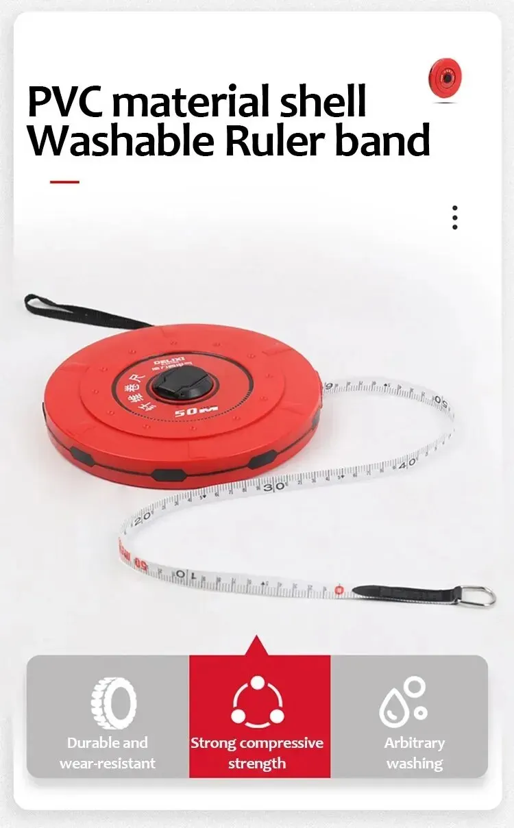 Delixi Electric Long Fiberglass Tape Measure Meter Ruler Double-sided ...