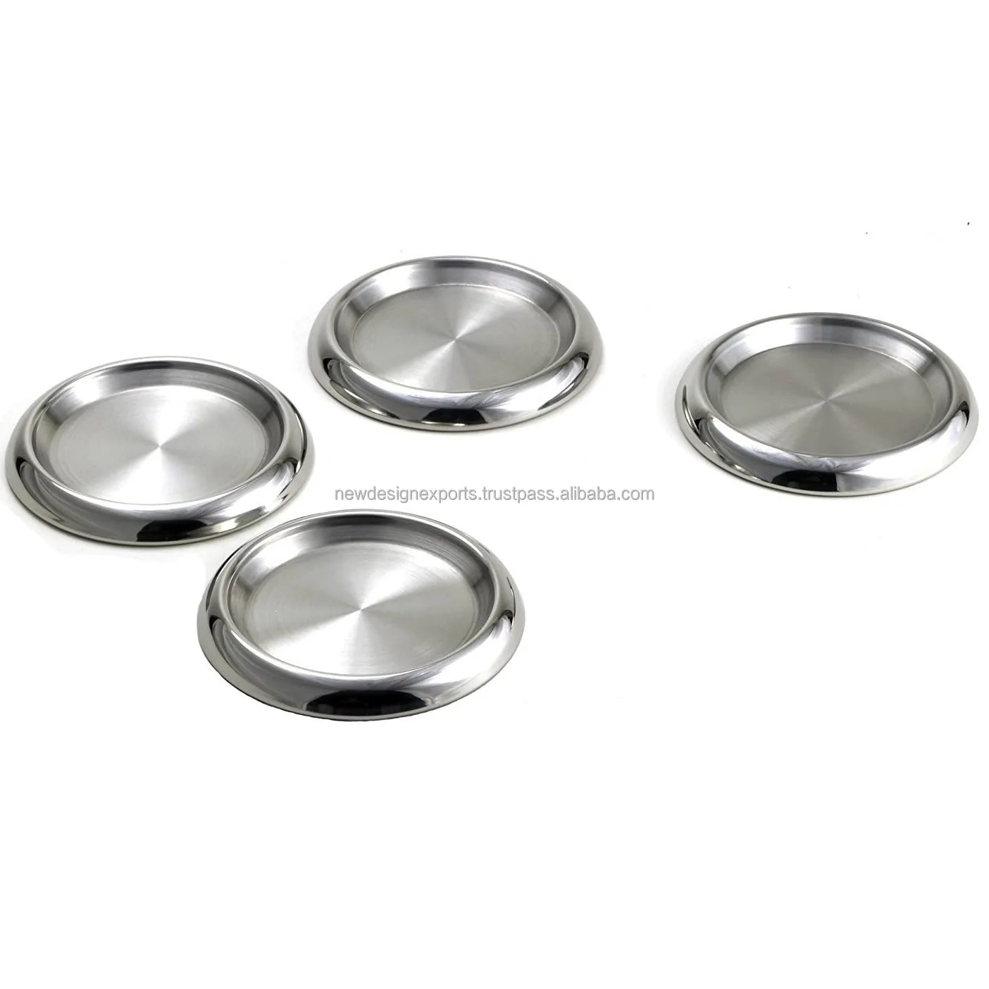 4-Piece Stainless Steel Round Coaster Set| Alibaba.com