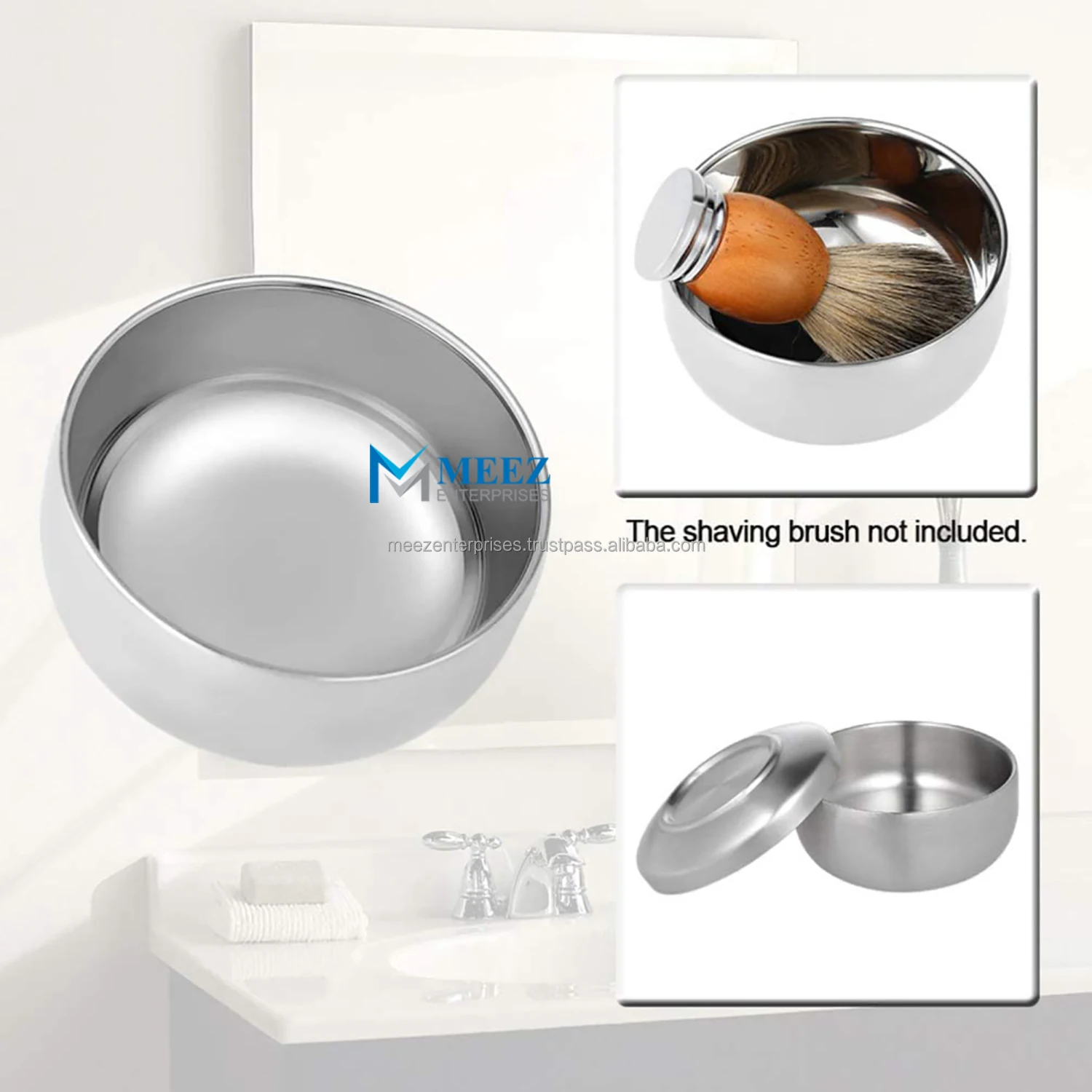 Stainless Steel Shaving Soap Bowl With Lid Shaving Foam Bowl For Home ...