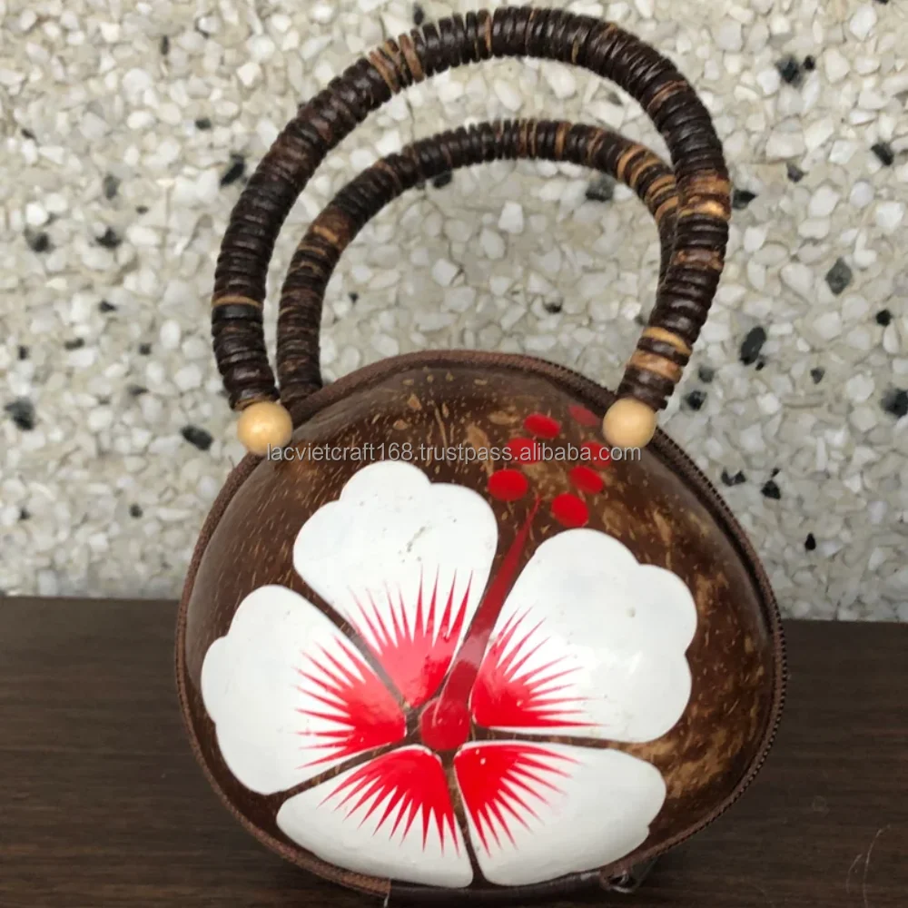 Shop Our Handmade Natural Coconut Shell Purse - Unique Design