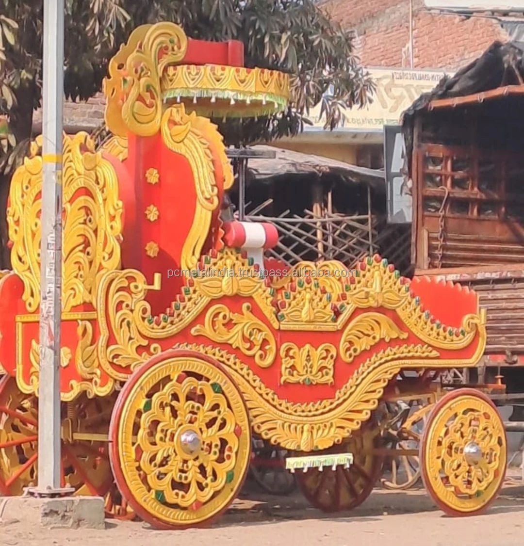 Indian Wedding Horse Buggy - Royal Golden Horse Drawn Carriage