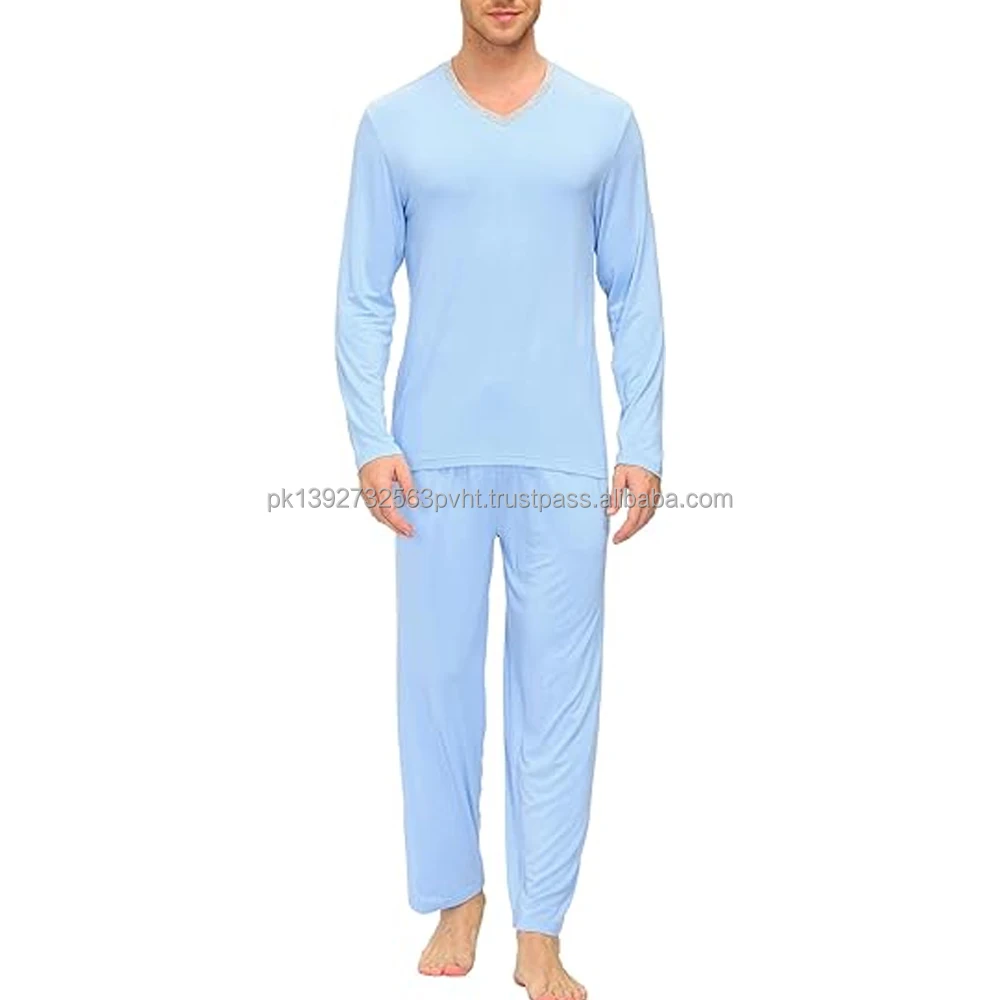Pijamas Men Breathable Luxury Lounge Wear Custom Pajama Set Satin Pjs 2 ...