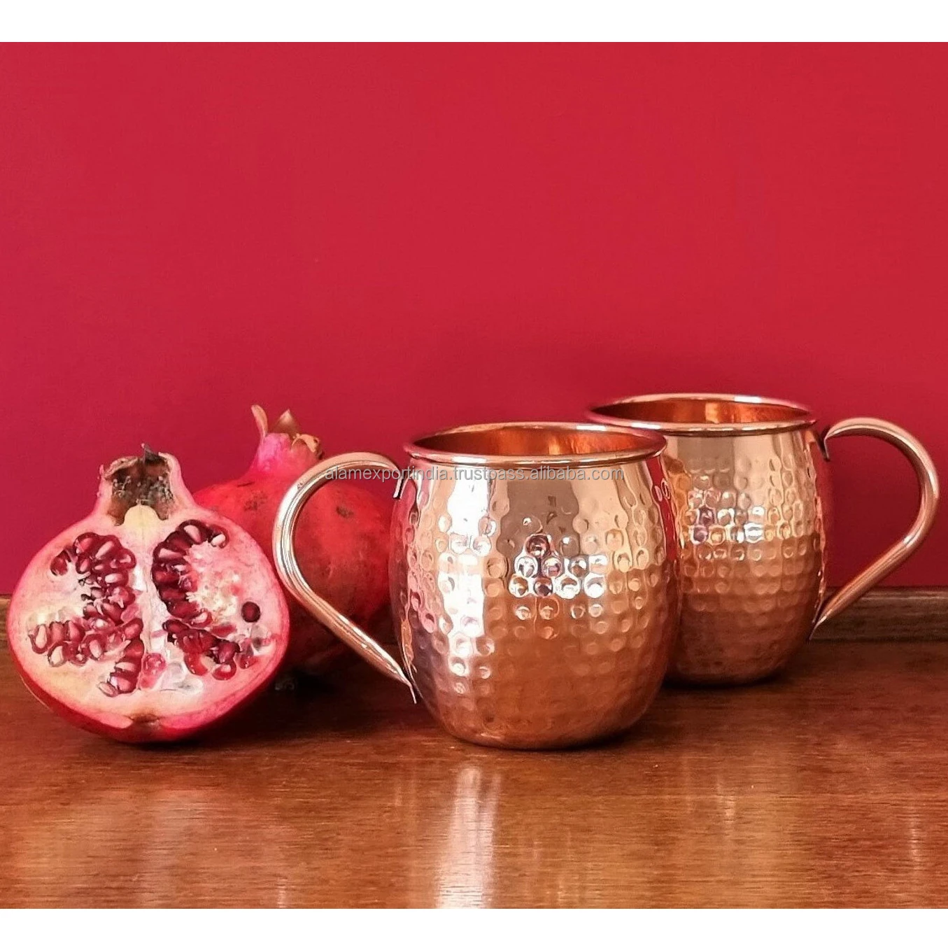 Moscow Mule Copper Glass Hammered Design Pure Copper With Handle Goblet ...