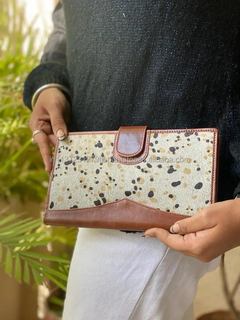 Handmade Fashionable Real Animal Print Fur Bi-fold Slim Wallet Credit ...