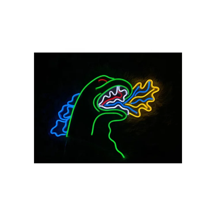 Godzilla Neon Lights Sign Custom Anime Neon Design In The Room For ...