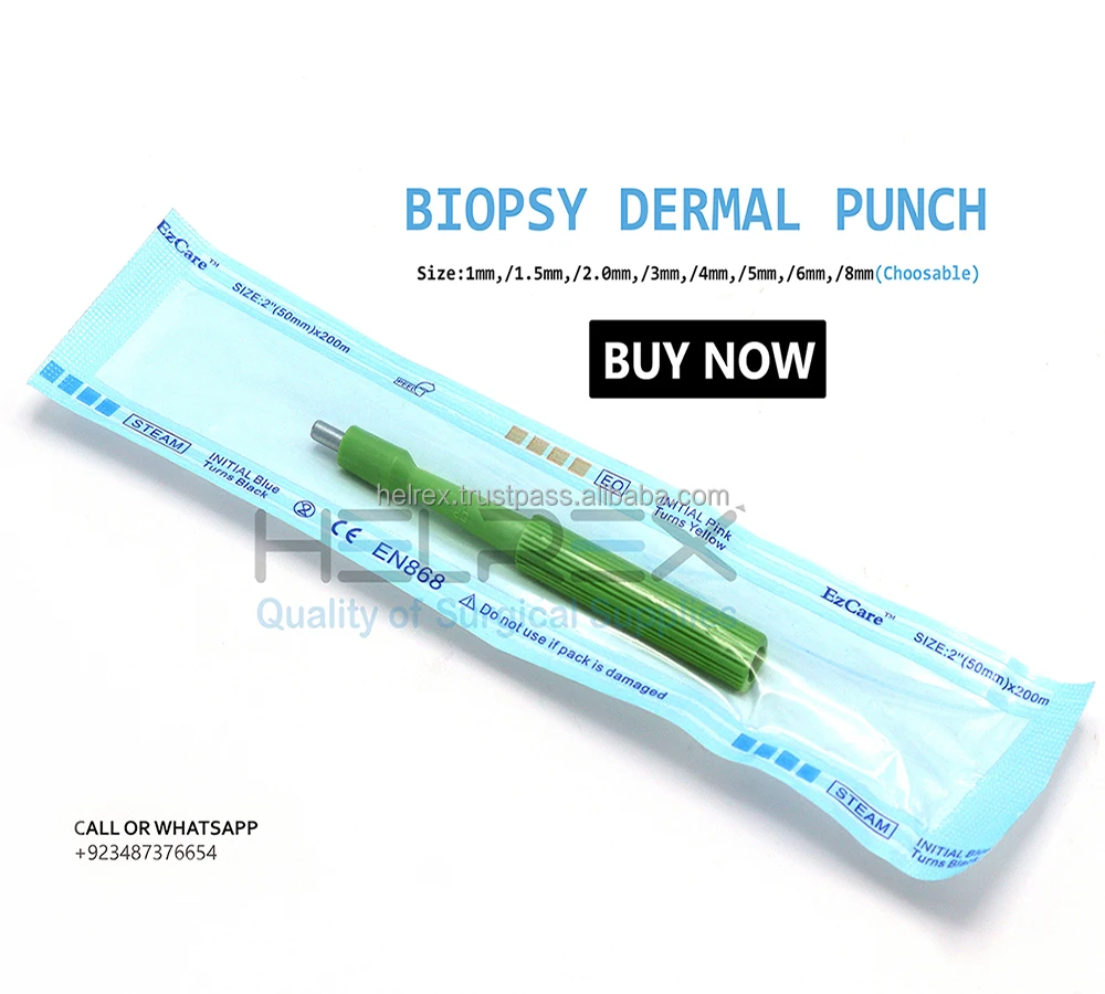 Biopsy Punches Piercing Tool Stainless Steel Disposable Sterilized ...