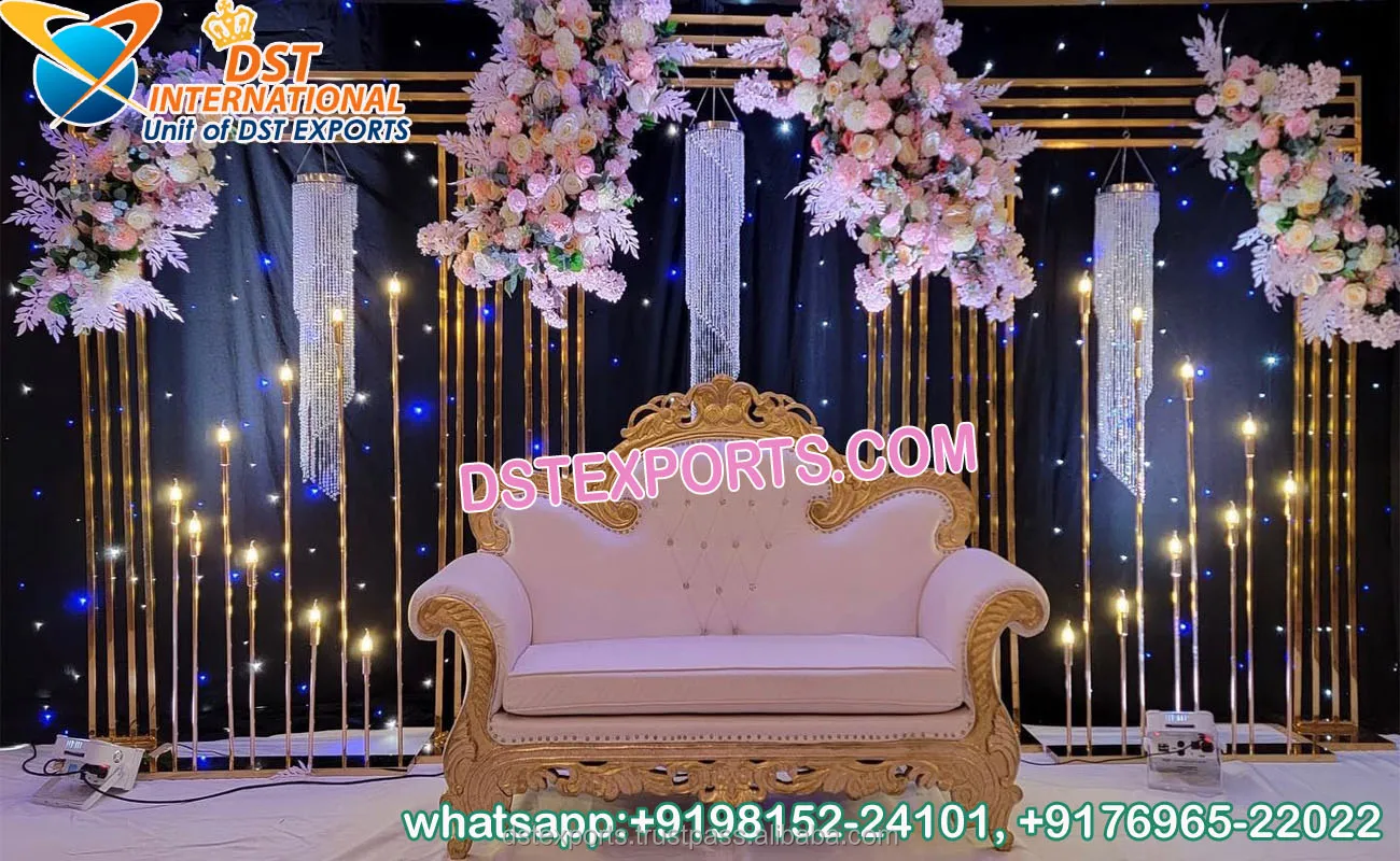 Stylish Wedding Reception Stage Metal Stand Backdrop