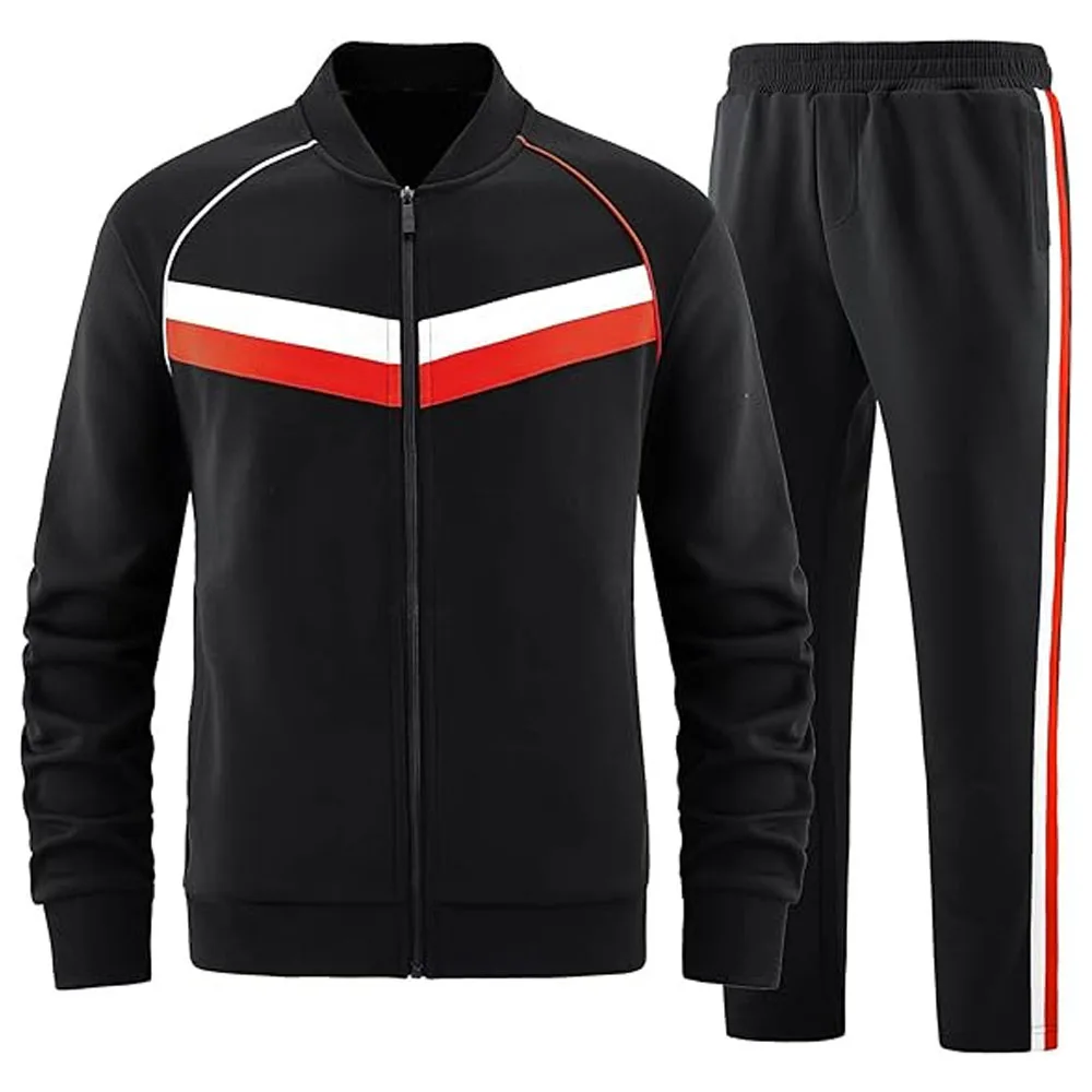 Mens Running Jogging All Season Tracksuit Color Block Suit With Your ...